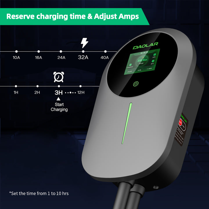 Daolar 11kw Ev Charger Wallbox 48a J1772 Level 2 Electric Vehicle Char